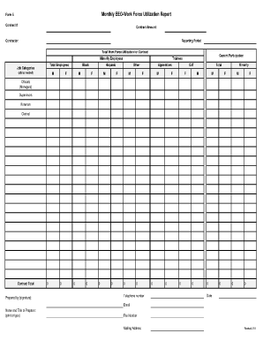 Fillable Online syracuse ny Monthly EEO-Work Force Utilization Report ...