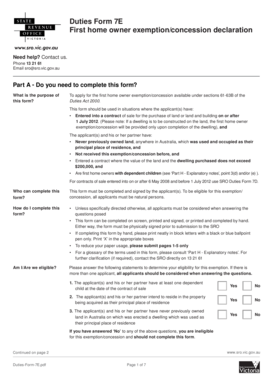 Fillable Online sro vic gov Duties Form 7E - State Revenue Office ...