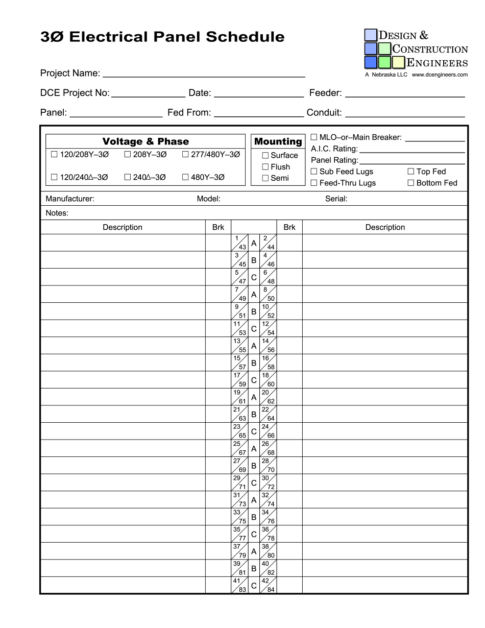 Printable Free Circuit Breaker Directory Template Printable Templates