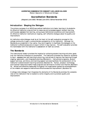 Fillable Online ACCJC Accreditation Standards - Accrediting Commission for ... Fax Email Print ...