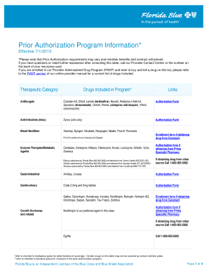 Fillable Online Prior Authorization Program Information and Forms - Florida Blue Fax Email Print ...