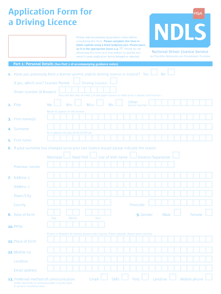 Ireland Form Licence Fill Online Printable Fillable Blank PdfFiller