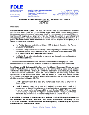 Fillable Online Criminal history record checks / background checks ...