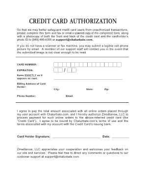 Fillable Online CC Auth Word.docx Fax Email Print - pdfFiller