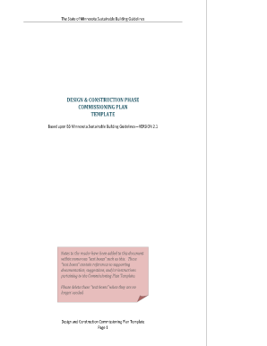 Fillable Online Design & construction phase commissioning plan template ...