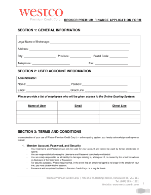 Fillable Online SECTION 1: GENERAL INFORMATION SECTION 2: USER ... Fax Email Print - pdfFiller