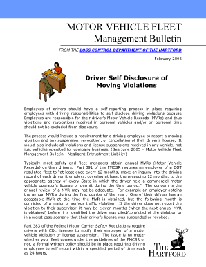 Fillable Online Driver Self Disclosure of Moving Violations Fax Email ...