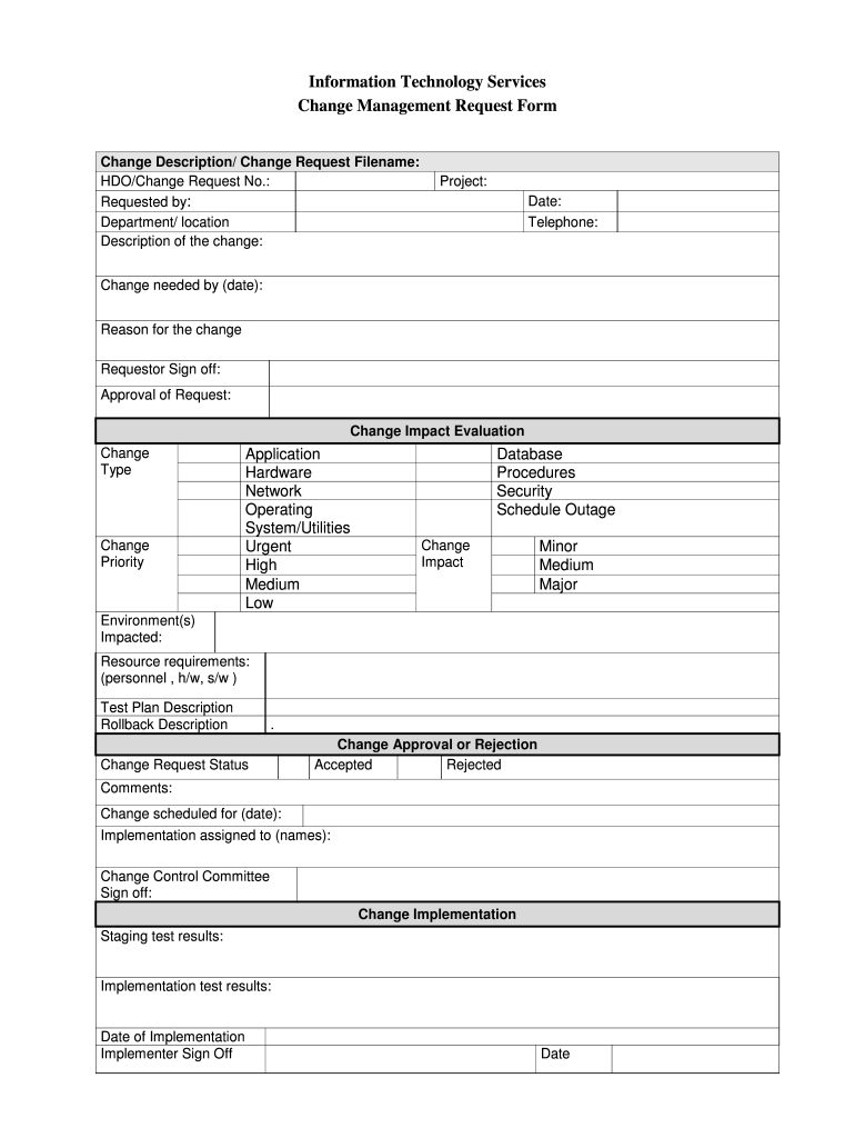 Change Control Form Fill Out Sign Online DocHub