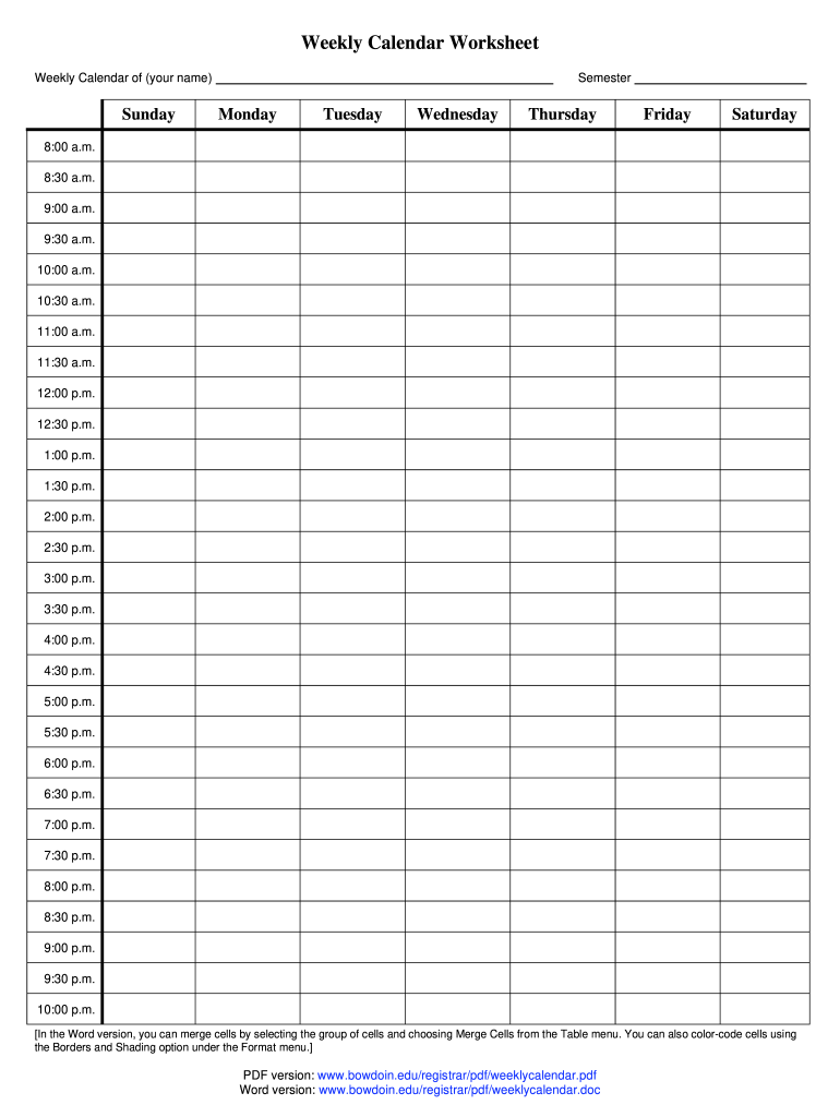 Weekly Planner Pdf Fill Out Sign Online DocHub