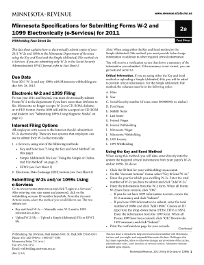 Fillable Online taxes state mn Withholding Fact Sheet 2a, Minnesota ...