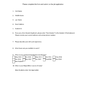 Fillable Online Please complete this form and submit on the job ...