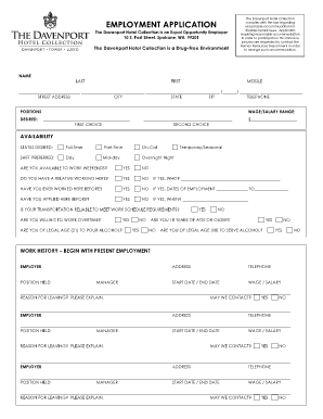 Download Employment Application - Davenport Hotel - Fill and Sign ...