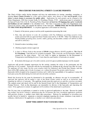 Fillable Online Procedure for Issuing Street Closure Permits Saint ... - Jungle Terrace Fax ...