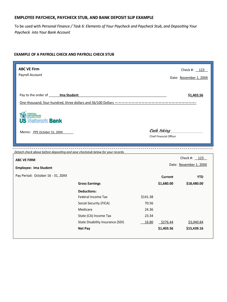 Payroll Check Template 2020 2022 Fill And Sign Printable Template 