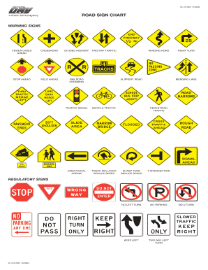 Fillable Online apps dmv ca ROAD SIGN CHART - apps dmv ca Fax Email ...