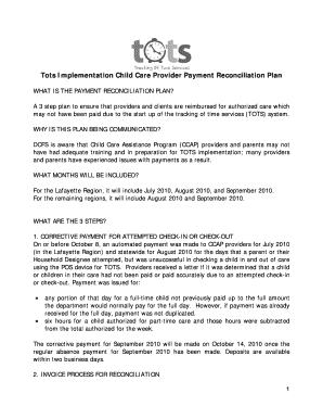 Fillable Online dcfs louisiana Provider Payment Reconciliation Plan.doc ...