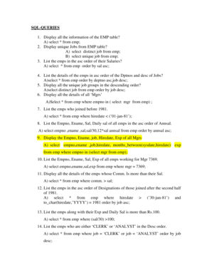 Fillable Online SQL-QUERIES Fax Email Print - pdfFiller