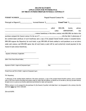 Fillable Online dob texas Death Maturity Form Fax Email Print - pdfFiller