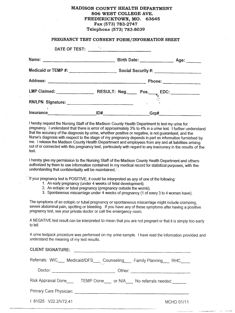 Positive Pregnancy Blood Test Results Template Fill Out Sign Online