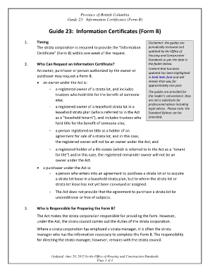 Fillable Online Guide 23: Information Certificates (Form B) - Housing ...