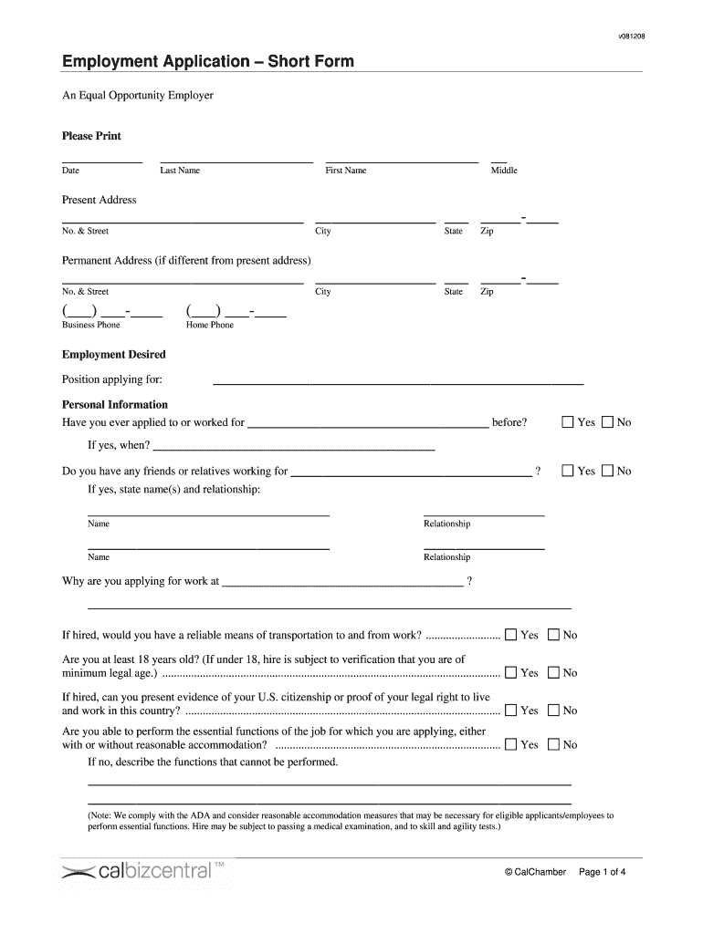 Short Form Application Examples Fill Online Printable Fillable