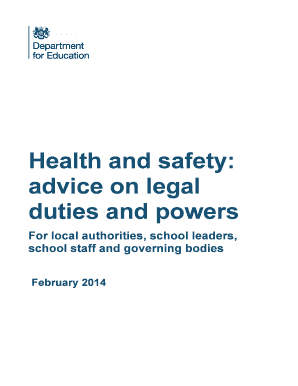 Fillable Online Health and safety: advice for schools - Gov.uk Fax ...