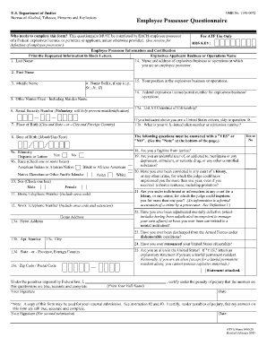 Fillable Online atf Explosives Applicant Business or Operations Name ...