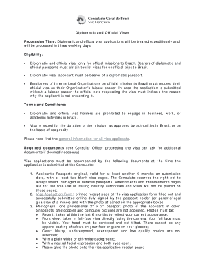 Fillable Online Diplomatic and Official Visas Processing Time ...