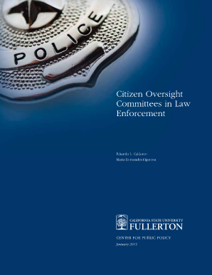 Fillable Online Citizen Oversight Committees in Law Enforcement ...