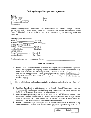 vehicle storage rental agreement Forms and Templates - Fillable ...