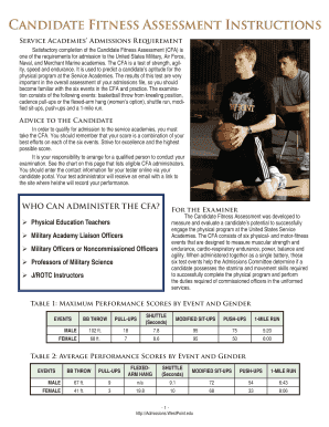 Fillable Online usma WHO CAN ADMINISTER THE CFA? - usma Fax Email Print ...