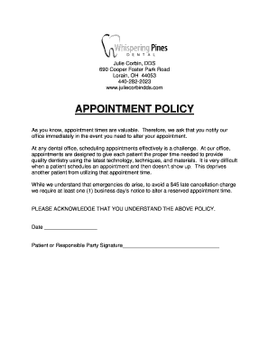 Fillable Online APPOINTMENT POLICY Fax Email Print - pdfFiller
