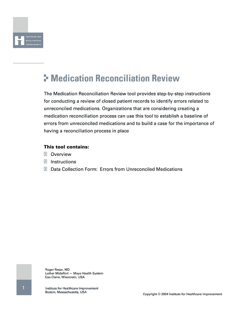 Fillable Online communitycarenc Medication Reconciliation Review - communitycarenc Fax Email ...