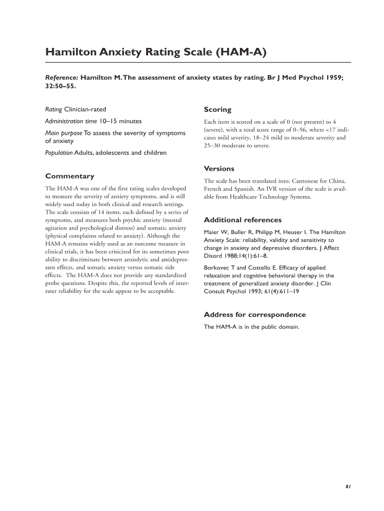 Hamilton Anxiety Rating Scale Pdf Fill Out Sign Online DocHub Hamilton Anxiety Rating Scale Pdf Fill Out Sign Online DocHub