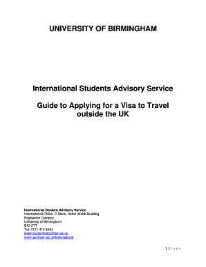 Fillable Online Applying for a visa to travel outside the UK (PDF ...