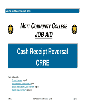 Fillable Online mcc Job Aid Cash Receipt Reversal - CRRE Fax Email ...