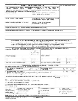 Fillable Online SSA-561 Request for Reconsideration Fax Email Print ...