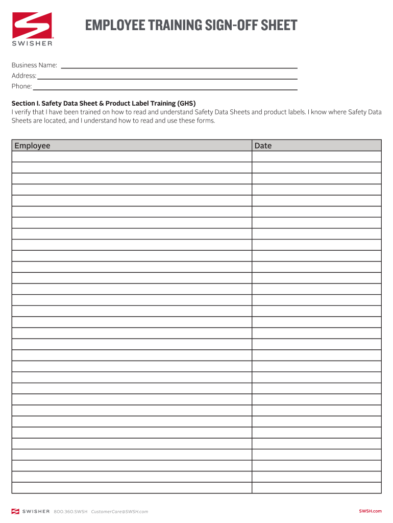 Training Sign Off Sheet Fill Online Printable Fillable Blank