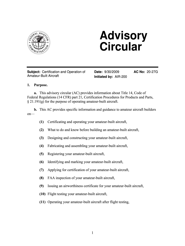 FAA AC 20-27G Form - Fill Online, Printable, Fillable, Blank - pdfFiller