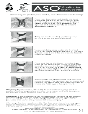 Fillable Online ASO Instructions Sheet - ASOAnkle.com Fax Email Print ...