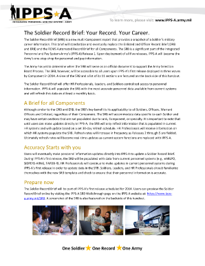 Fillable Online The Soldier Record Brief: Your Record. Your Career. Fax ...