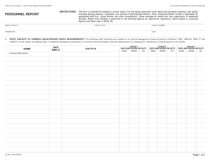 PERSONNEL REPORT - California Department Of Social Services - Dss ...