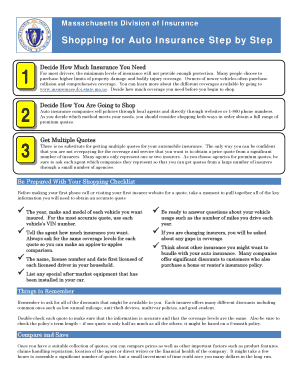 Fillable Online mass Shopping for Auto Insurance Step by Step - mass ...