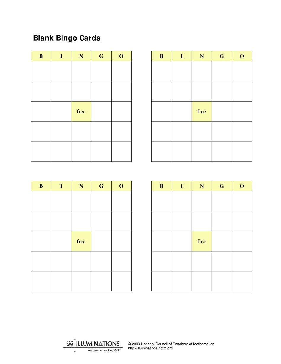 Bingo Board Template ESign Editable Template Online