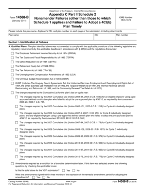 Fillable Online irs Appendix C Part II Schedule 2 Nonamender Failures ...