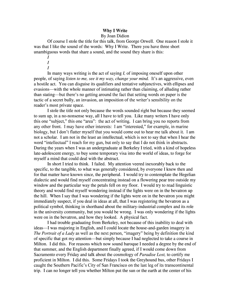 Fillable Online bridgewater Why I Write - bridgewater Fax Email Print - pdfFiller