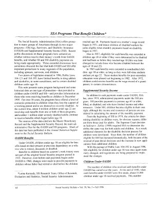 Fillable Online ssa SSA Programs That Benefit Children - Social ...