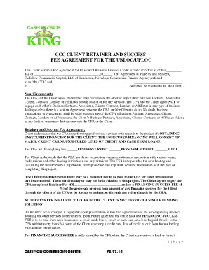 Fillable Online CCC CLIENT RETAINER AND SUCCESS Fax Email Print - pdfFiller