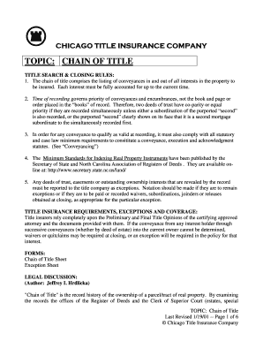 Fillable Online Chain of title - Chicago Title North Carolina - Chicago ...
