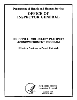 Fillable Online oig hhs In-Hospital Voluntary Paternity Acknowledgment ...